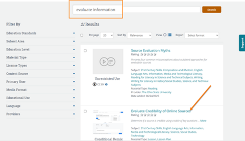 Information Literacy Hub | OER Commons