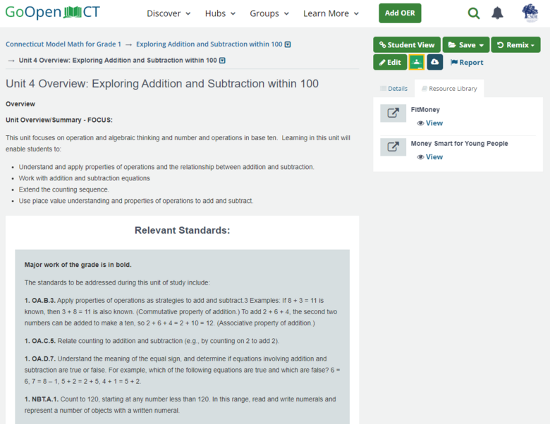 Connecticut Model Math for Grade 1, Exploring Addition and Subtraction ...