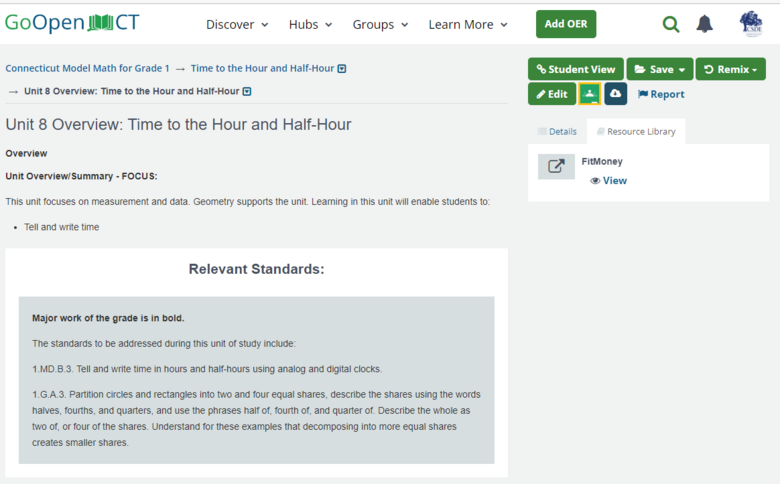 Connecticut Model Math for Grade 1, Time to the Hour and Half-Hour ...