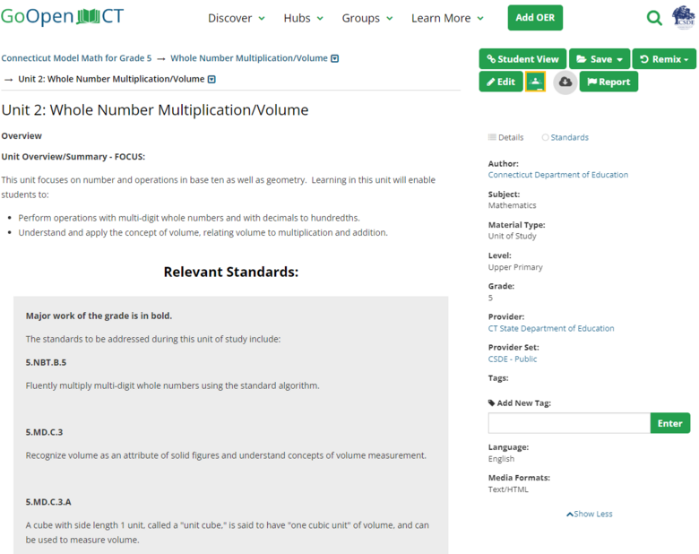 Connecticut Model Math For Grade 5 Whole Number Multiplication Volume Connecticut Model Math For Grade 5 Whole Number Multiplication Volume
