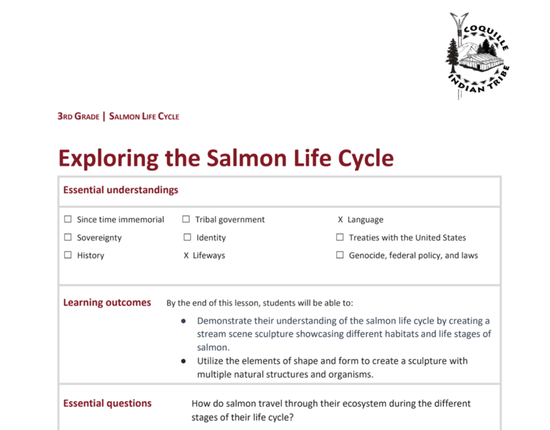 3rd Grade Salmon Life Cycle Sculptures | Coquille Indian Tribe | Native ...