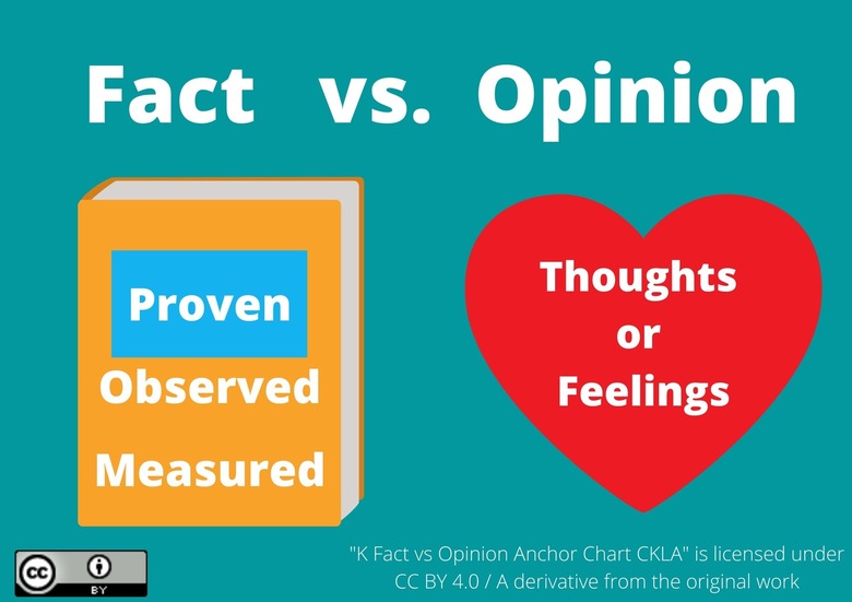 Fact vs. Opinion Anchor Chart | OER Commons