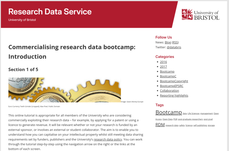 Commercialising Research Data Bootcamp | OER Commons